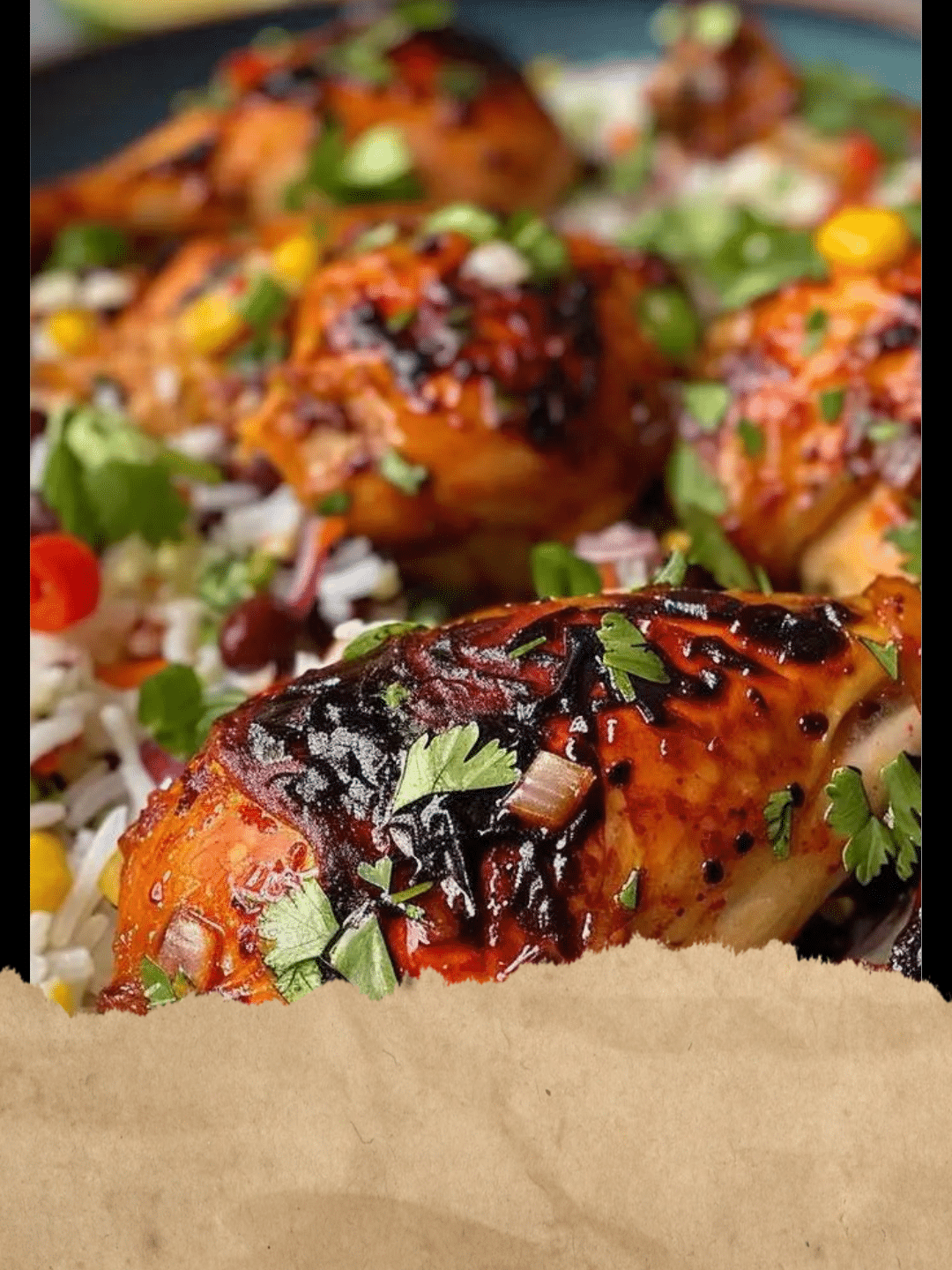 Sticky Chilli Roast Chicken with Zesty Rice Salad Recipe