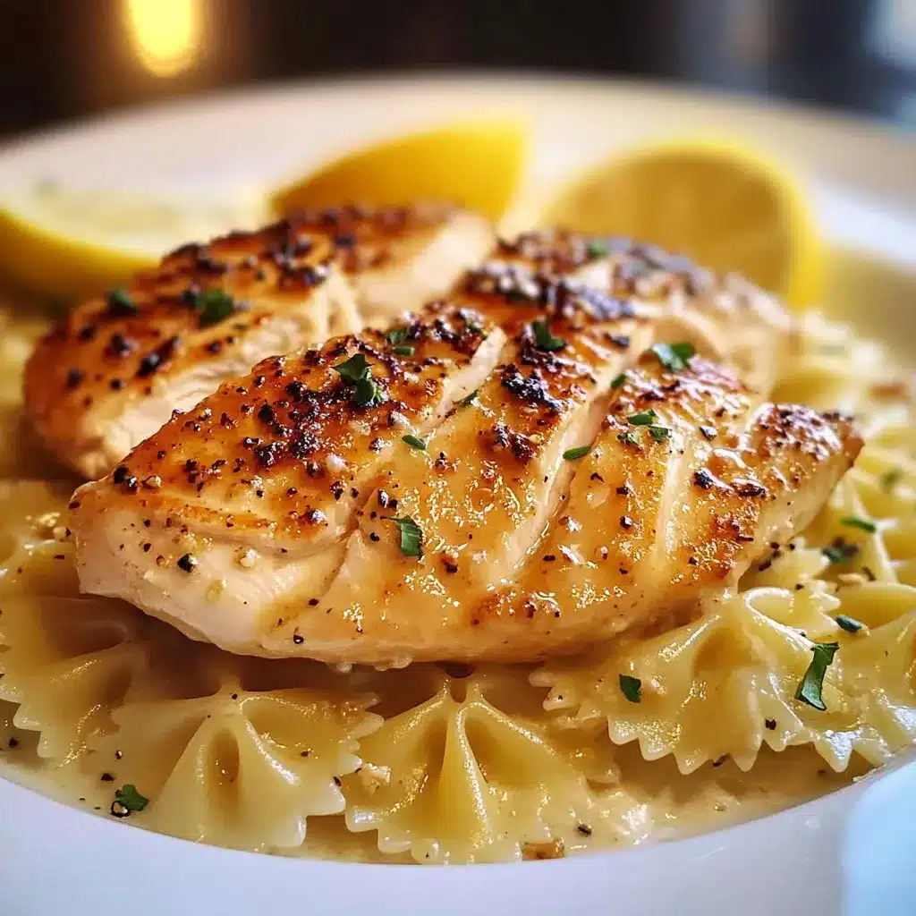 Lemon Garlic Chicken with Creamy Bowtie Pasta Delight