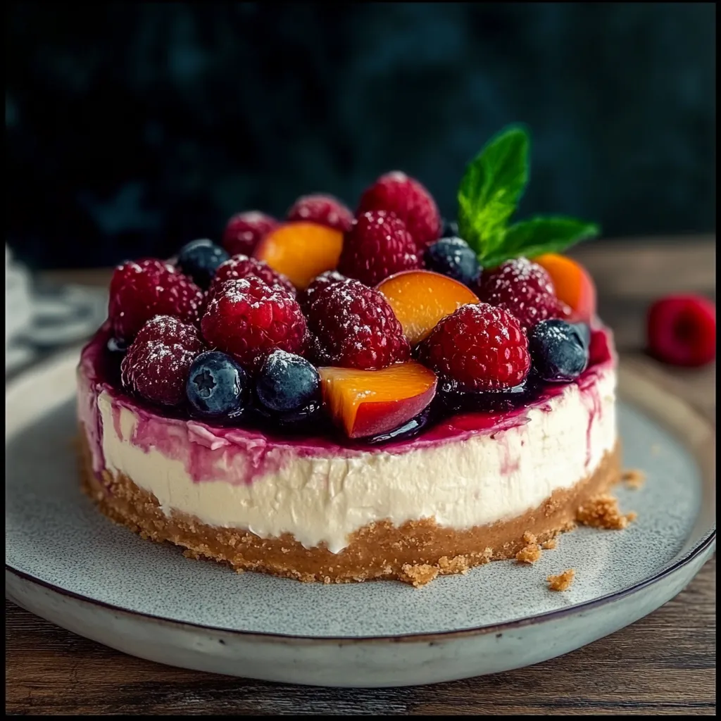 Summer Berry and Peach Cheesecake Recipe to Delight