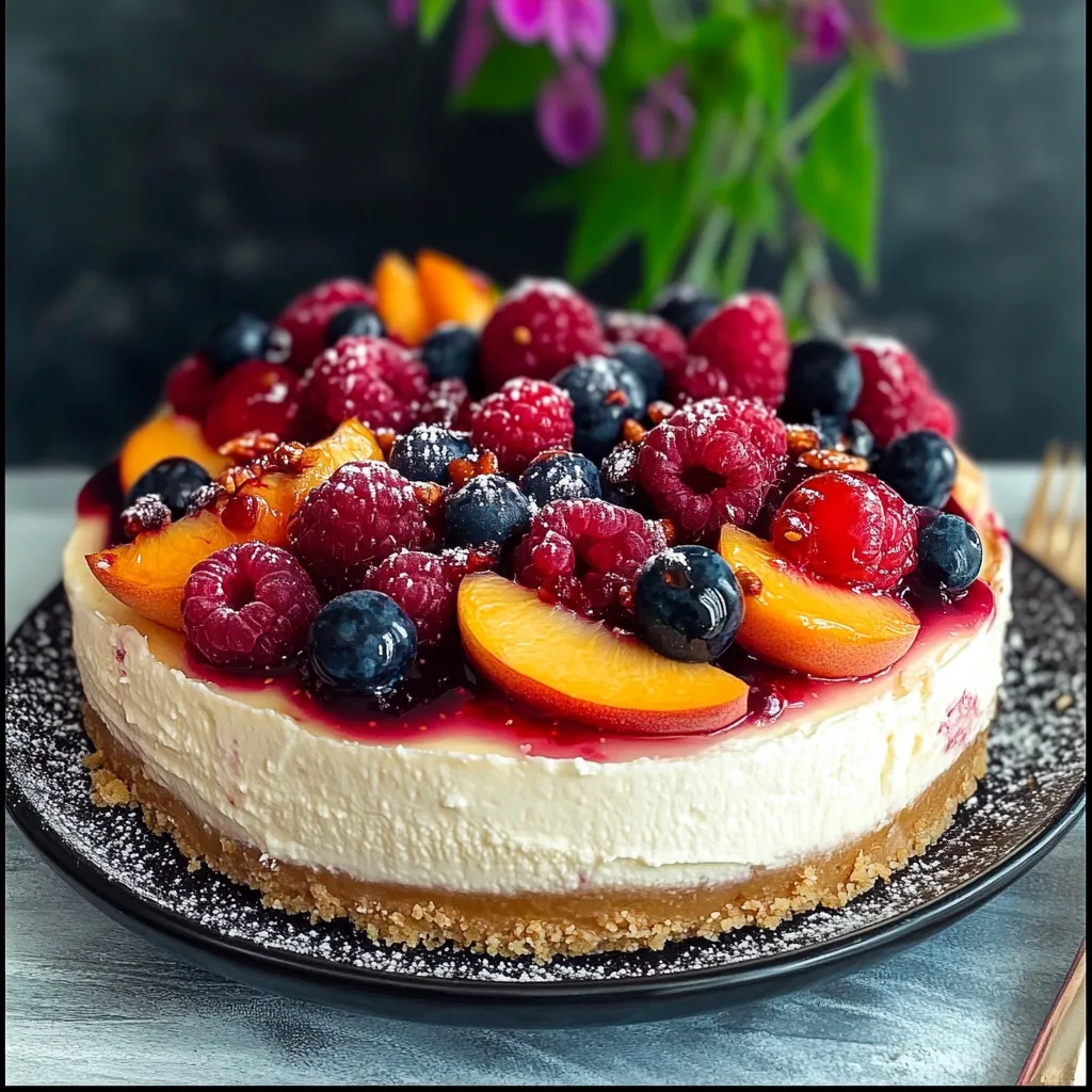 Summer Berry and Peach Cheesecake Recipe to Delight