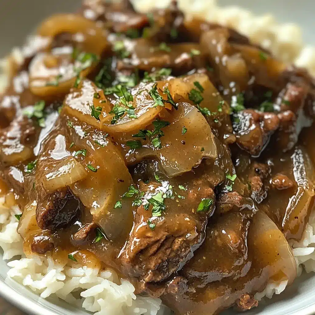 Savory Beef and Onion Gravy Over Rice - Comfort Food Delight