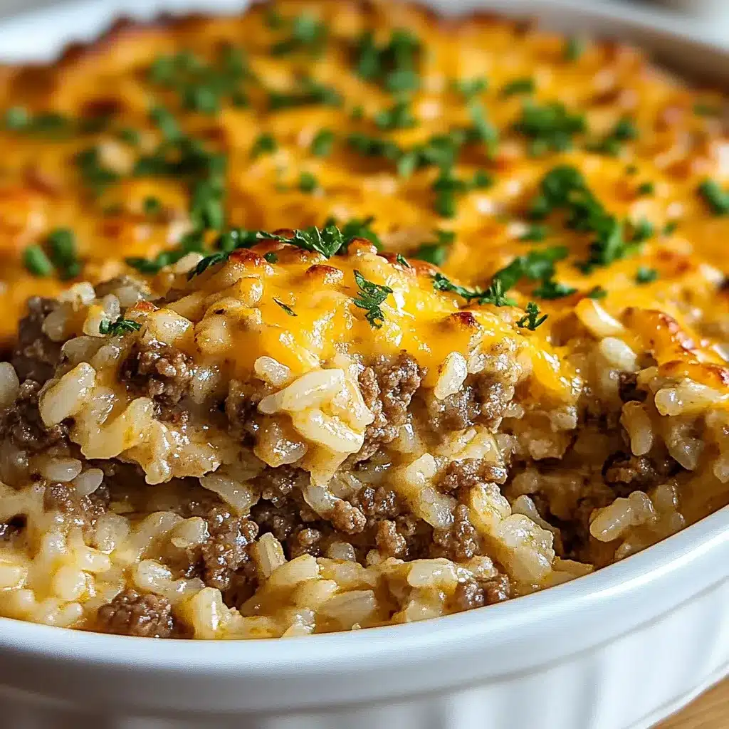 Cheesy Ground Beef Rice Casserole - Easy Delightful Recipe
