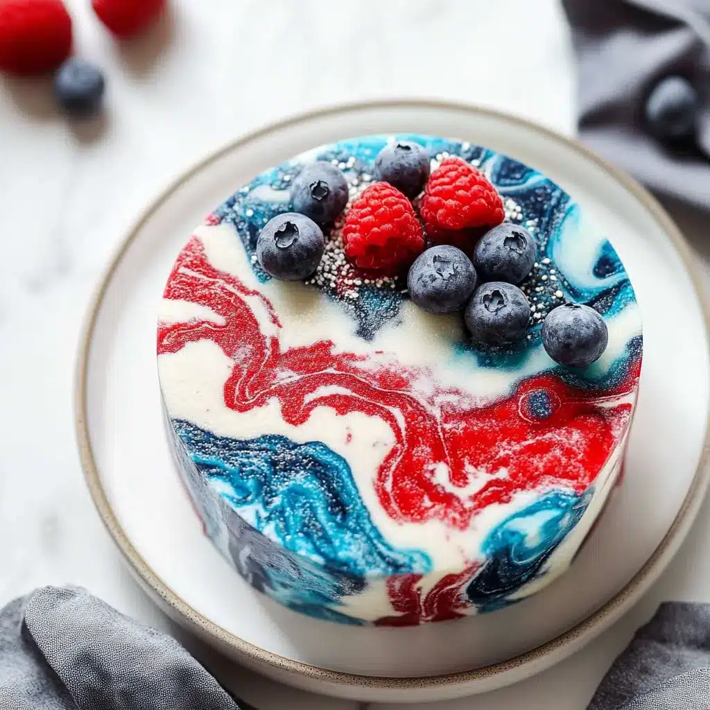 RED WHITE AND BLUE MARBLE CAKE