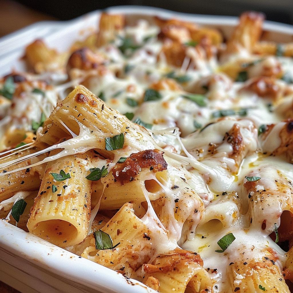 Creamy Mozzarella Cajun Chicken Rigatoni in 20 Minutes