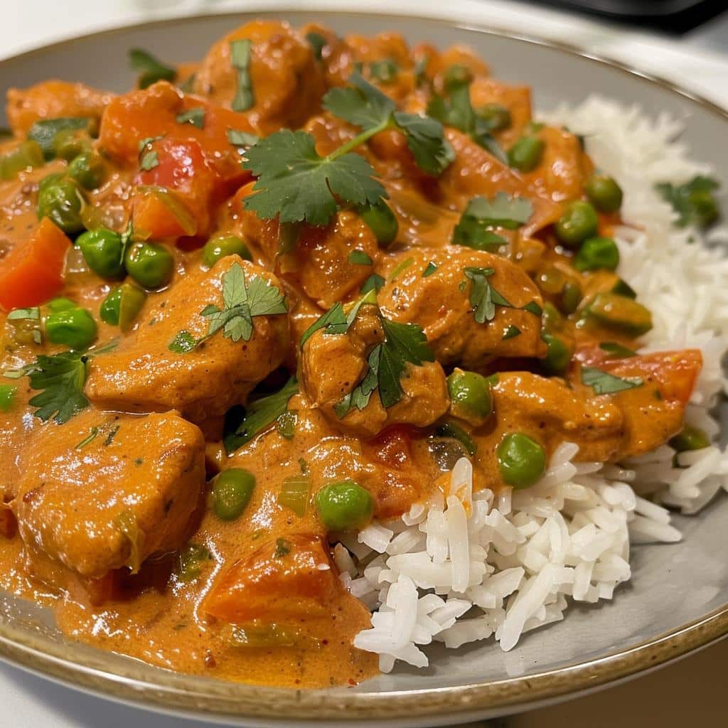 Creamy 30-Minute Butter Chicken with Rice & Vegetables Perfection