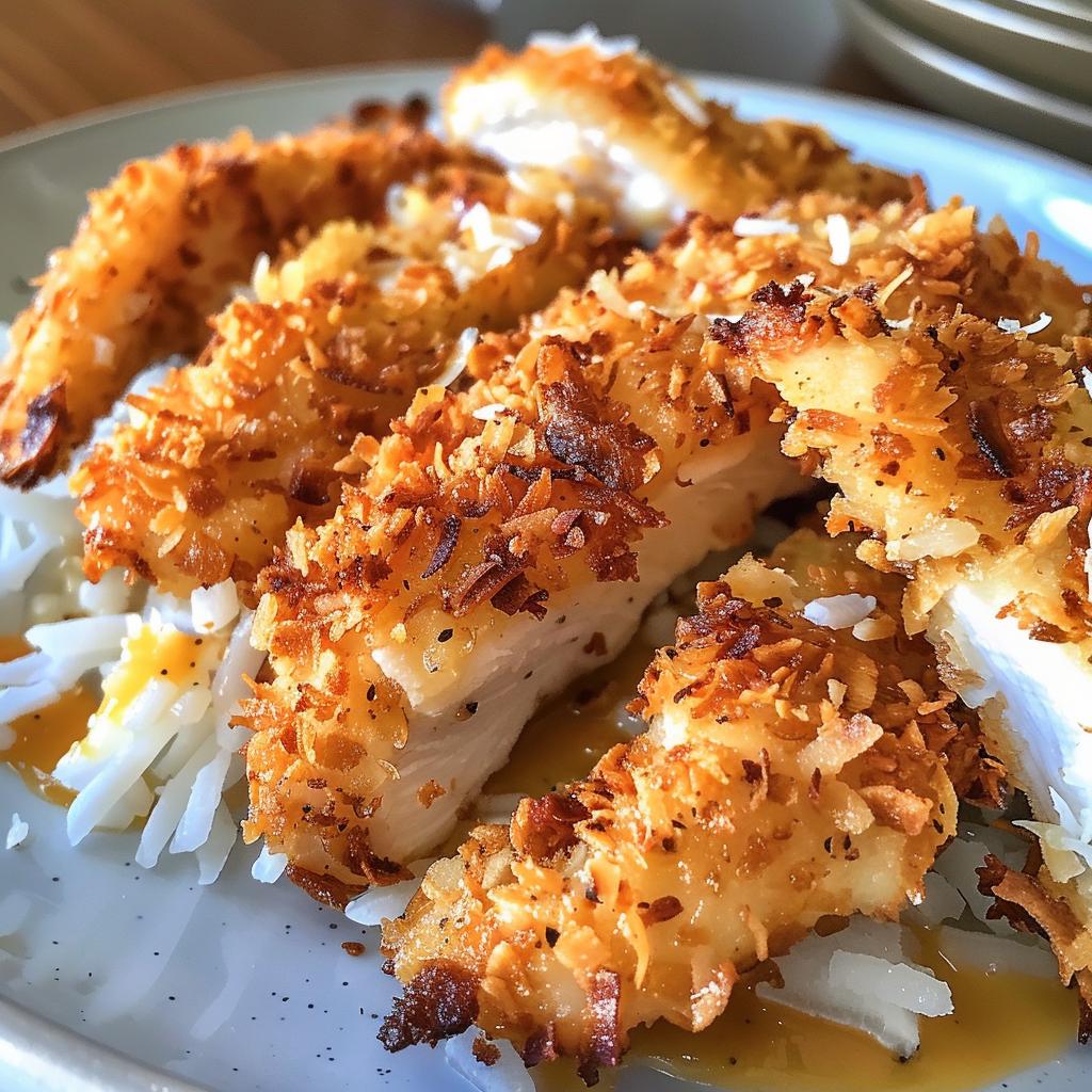 Crunchy Coconut-Crusted Chicken with Bang Bang Dip in 25 Minutes