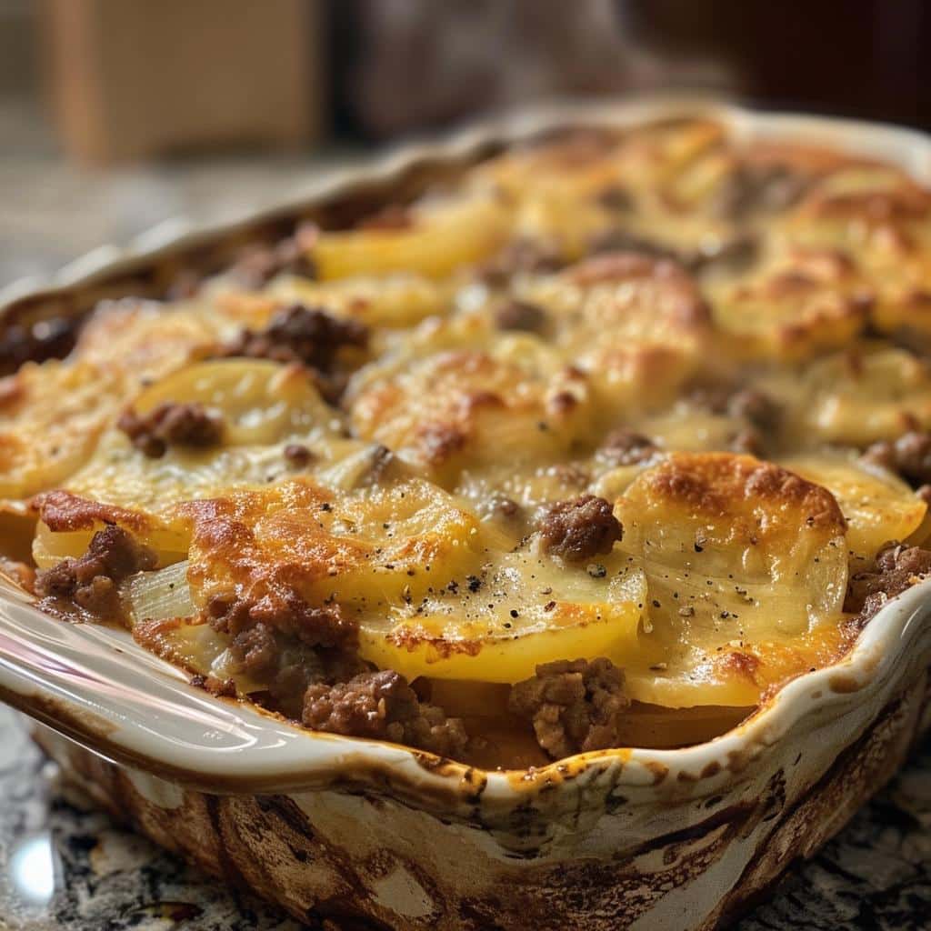 1-Pan Ground Beef & Potato Bake Recipe - Pure Comfort!