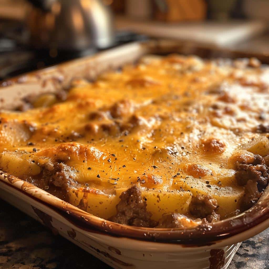 1-Pan Ground Beef & Potato Bake Recipe - Pure Comfort!