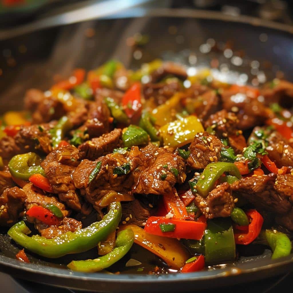 Quick Chinese Pepper Steak Stir Fry in Just 25 Minutes - Mouthwatering