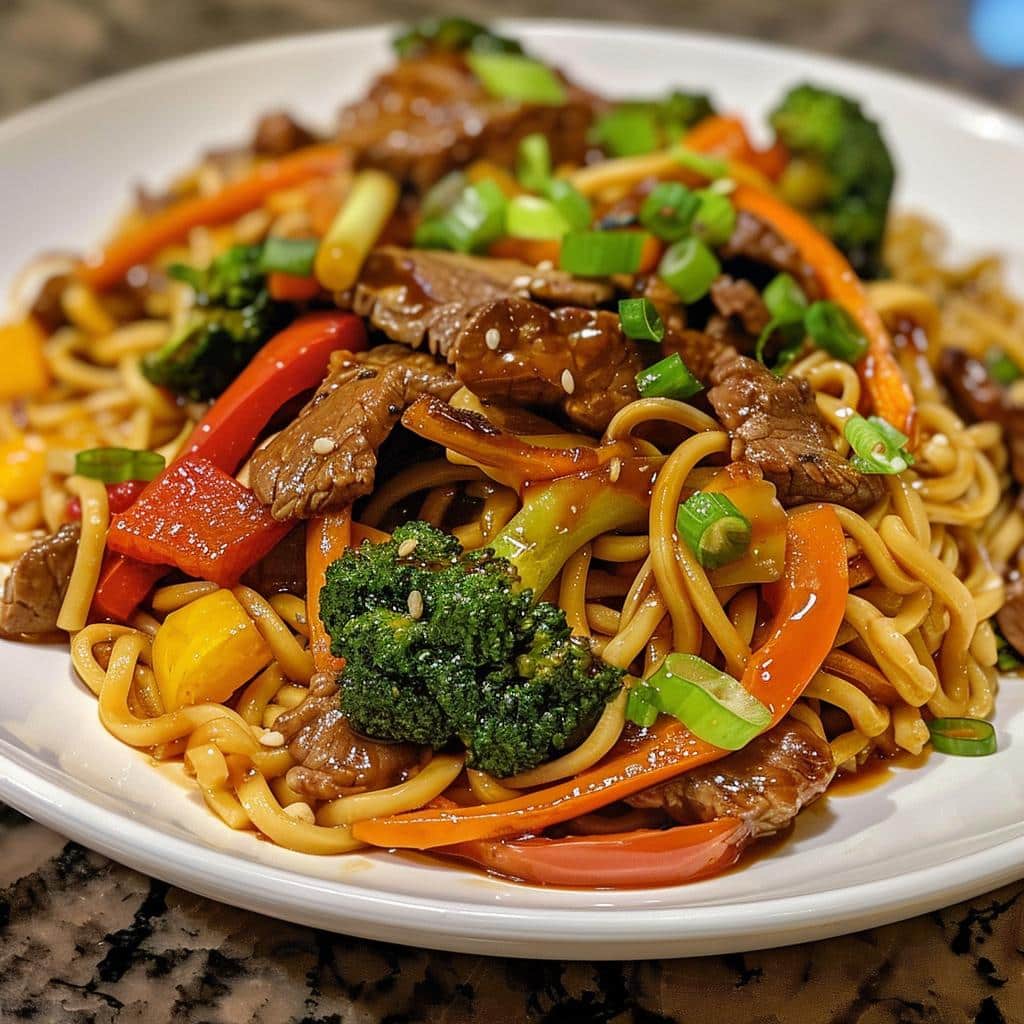 Savory Beef Lo Mein with Vegetables - 30-Minute Flavor Bomb