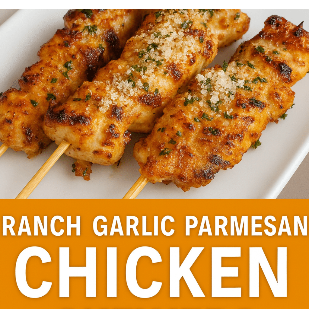 Ranch Garlic Parmesan Chicken Skewers