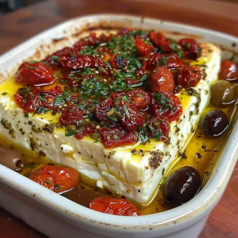 20-Minute Baked Feta with Olives & Sun-Dried Tomatoes Magic