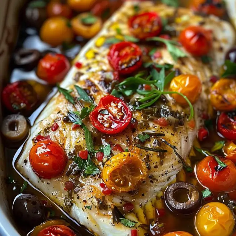 35-Minute Baked Fish with Cherry Tomatoes & Olives - Divine!