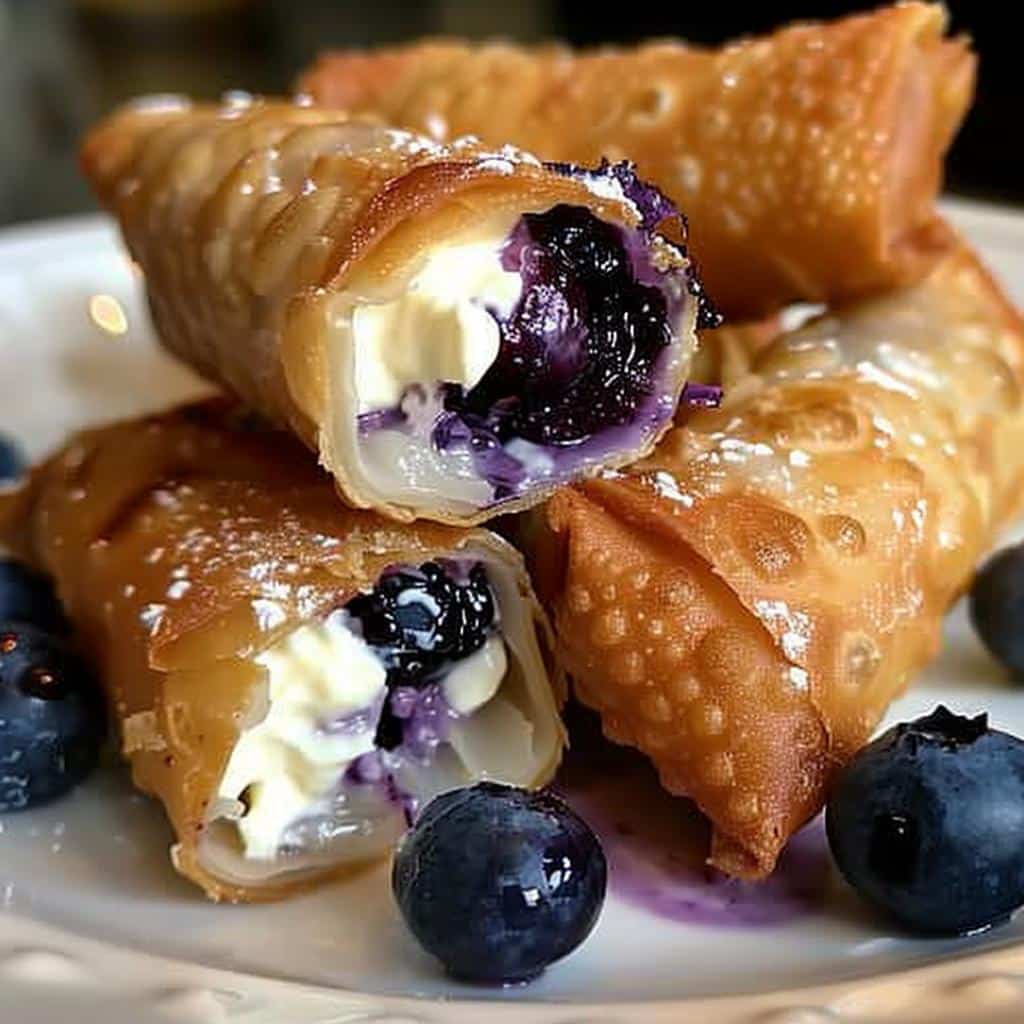 Irresistible 15-Minute Blueberry Cream Cheese Egg Rolls