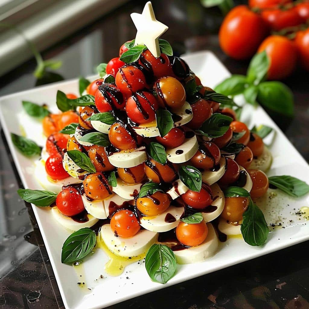 Magical Caprese Christmas Tree Delights in Just 15 Minutes