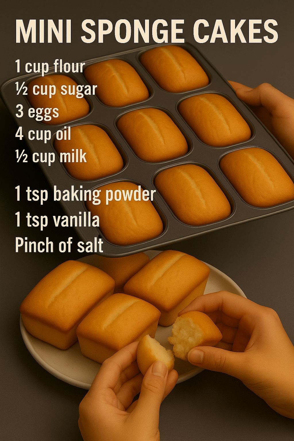 Mini Sponge Cakes – Light, Fluffy, and Perfectly Sweet