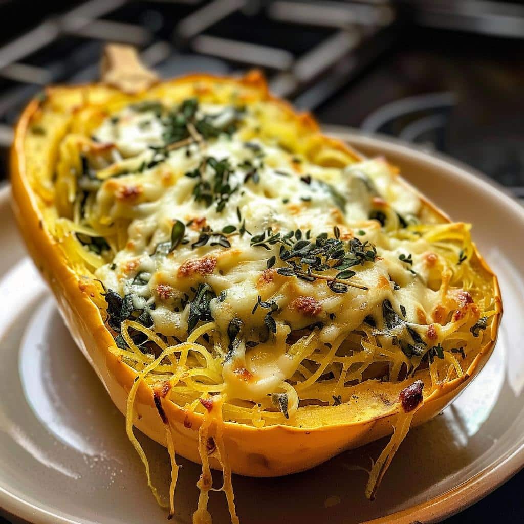Cheesy Spinach Stuffed Spaghetti Squash - 1 Amazing Comfort Dish