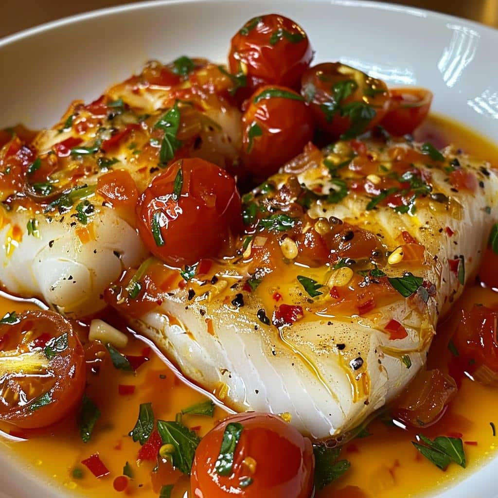 20-Minute Cod in a Lemon Butter Tomato Sauce Recipe