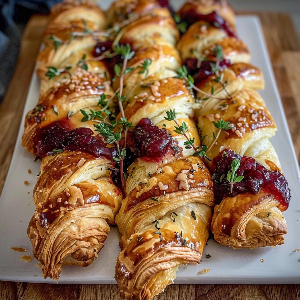 30-Minute Cranberry Brie Puff Pastry Twists - Irresistible!
