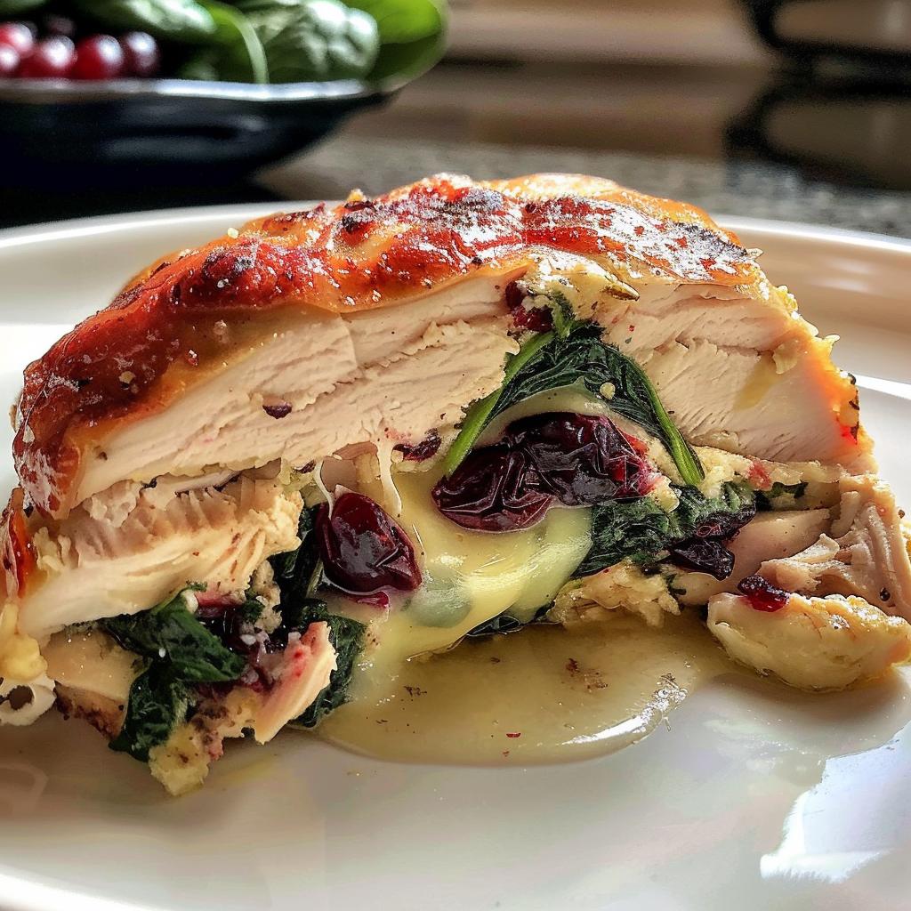 30-Minute Cranberry Spinach Stuffed Chicken with Irresistible Brie