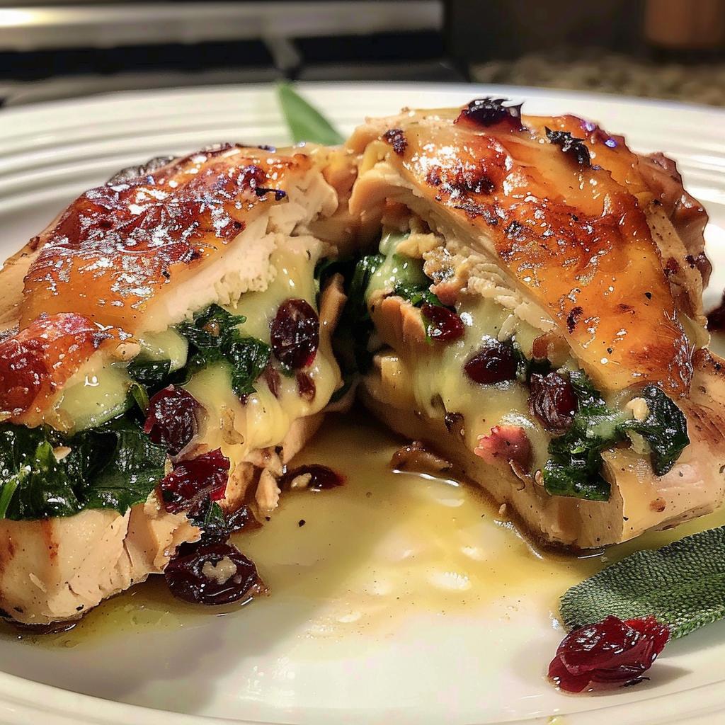 30-Minute Cranberry Spinach Stuffed Chicken with Irresistible Brie