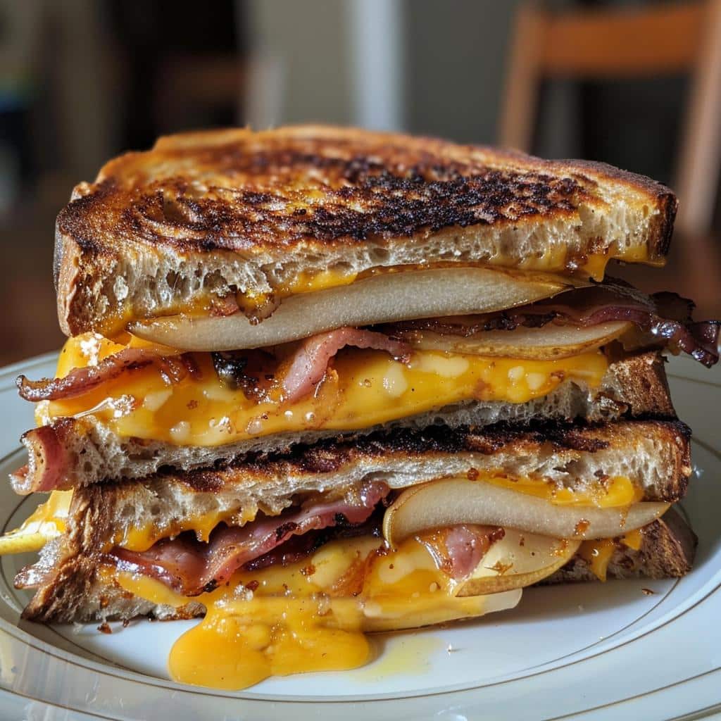 Irresistible Gourmet Cheddar Pear Bacon Sandwich in 15 Minutes