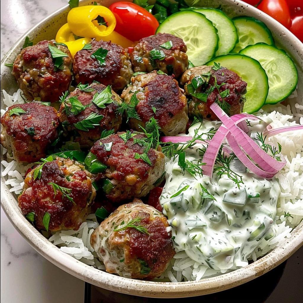 Juicy Mediterranean Meatball Rice Bowl in Just 35 Minutes