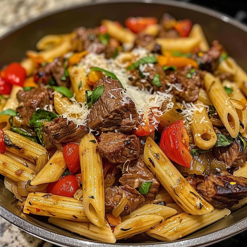 Irresistible 25-Minute Penne Pasta with Beef Steak Recipe