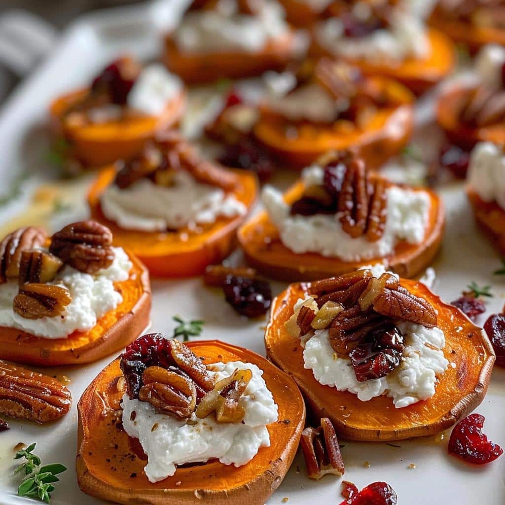 Irresistible Roasted Sweet Potato Rounds with Whipped Goat Cheese in 3 ...