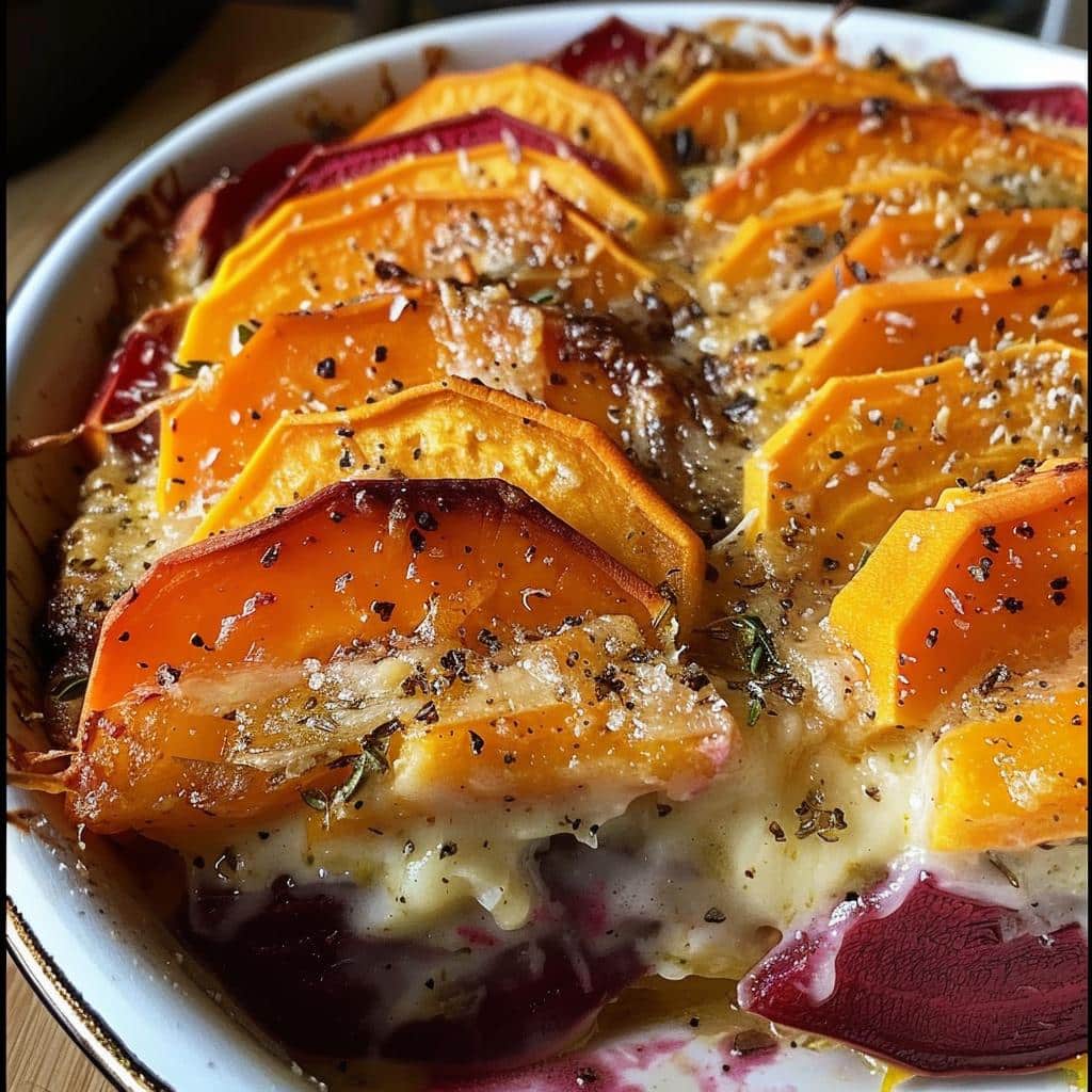 Creamy Root Vegetable Gratin with 3 Stunning Layers