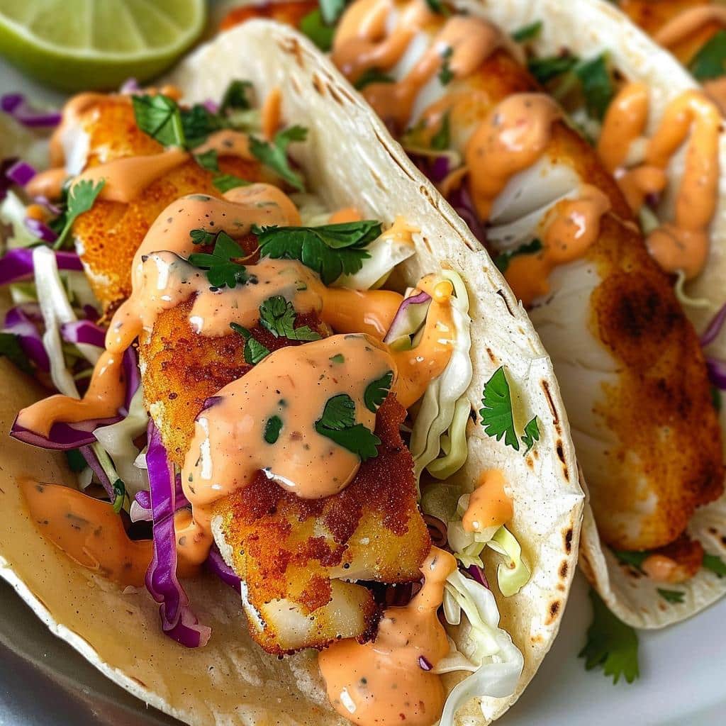 Zesty Fish Tacos with Spicy Sriracha Lime Sauce in 30 Minutes
