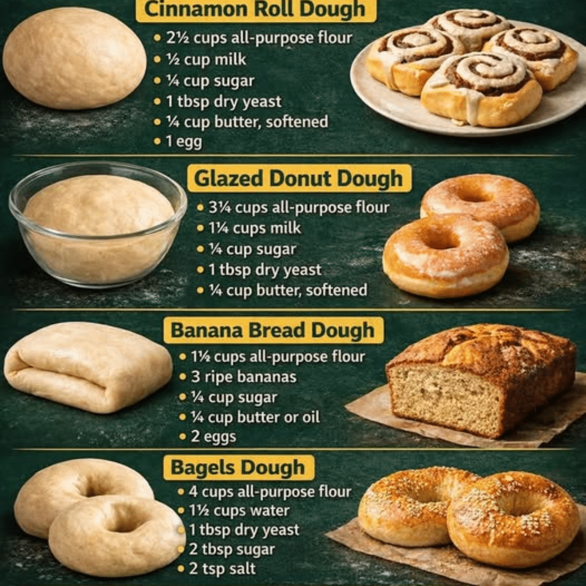 Essential Bakery Dough Recipes: Cinnamon Rolls, Donuts, Banana Bread ...
