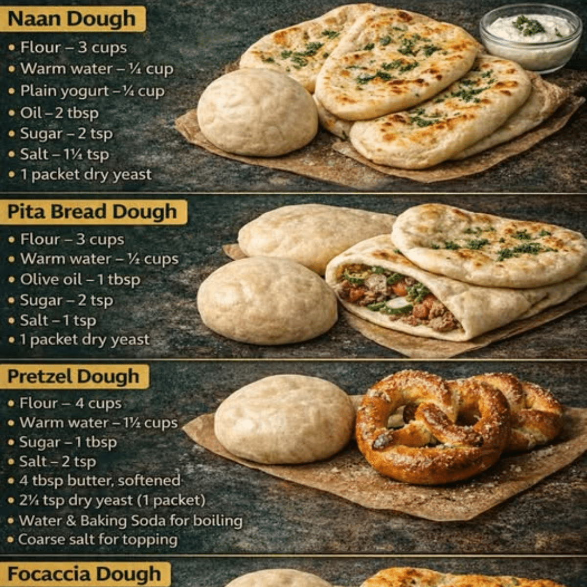Classic Flatbread and Bread Dough Recipes: Naan, Pita, Pretzel, and ...