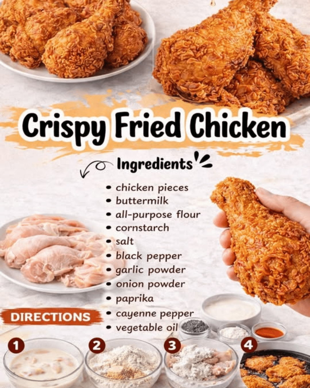 Crispy Fried Chicken Recipe – Golden, Juicy, and Perfectly Crunchy