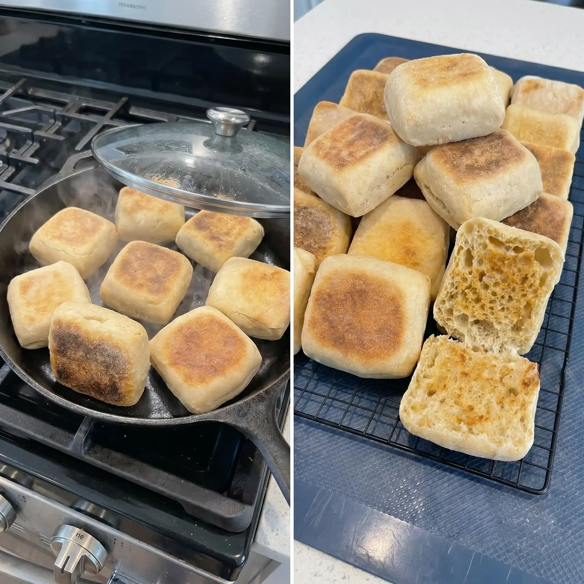 Square Sourdough English Muffins: The No-Waste Method